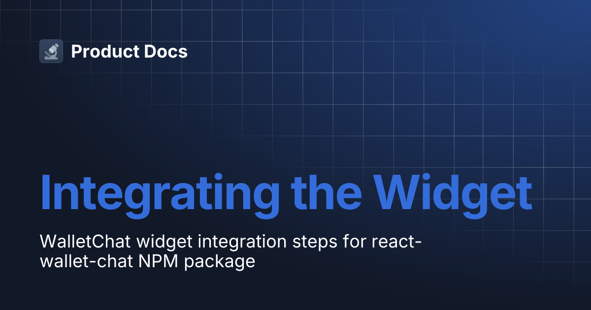 Integrating the Widget | Product Docs